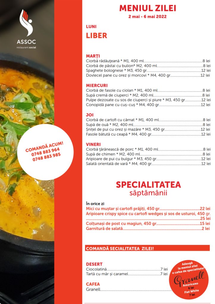 MENIUL ZILEI BAIA MARE - Restaurant Assoc